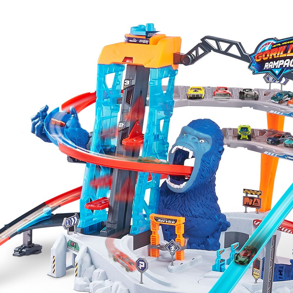 Zuru Мега писта Горила на три нива с асансьор и количка Gorilla Rampage ...